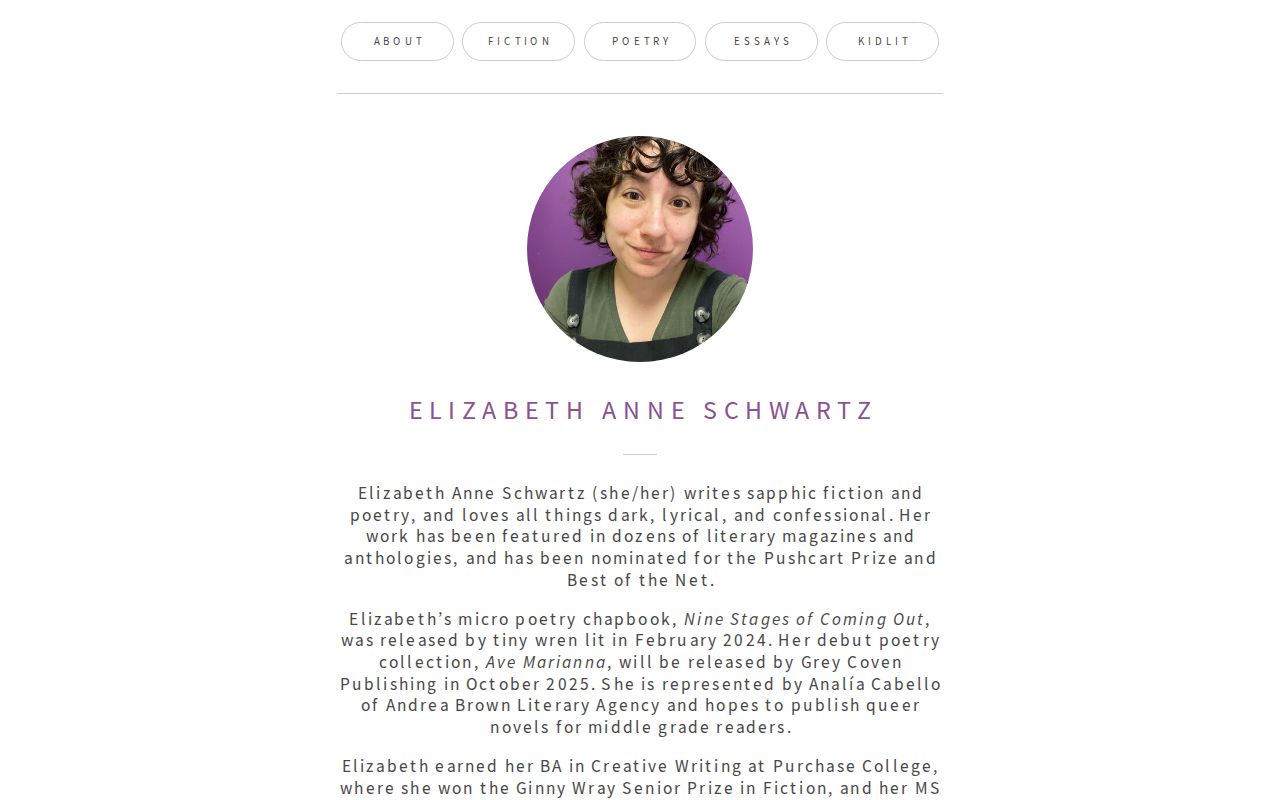 Elizabeth Anne Schwartz - Fiction / Poetry